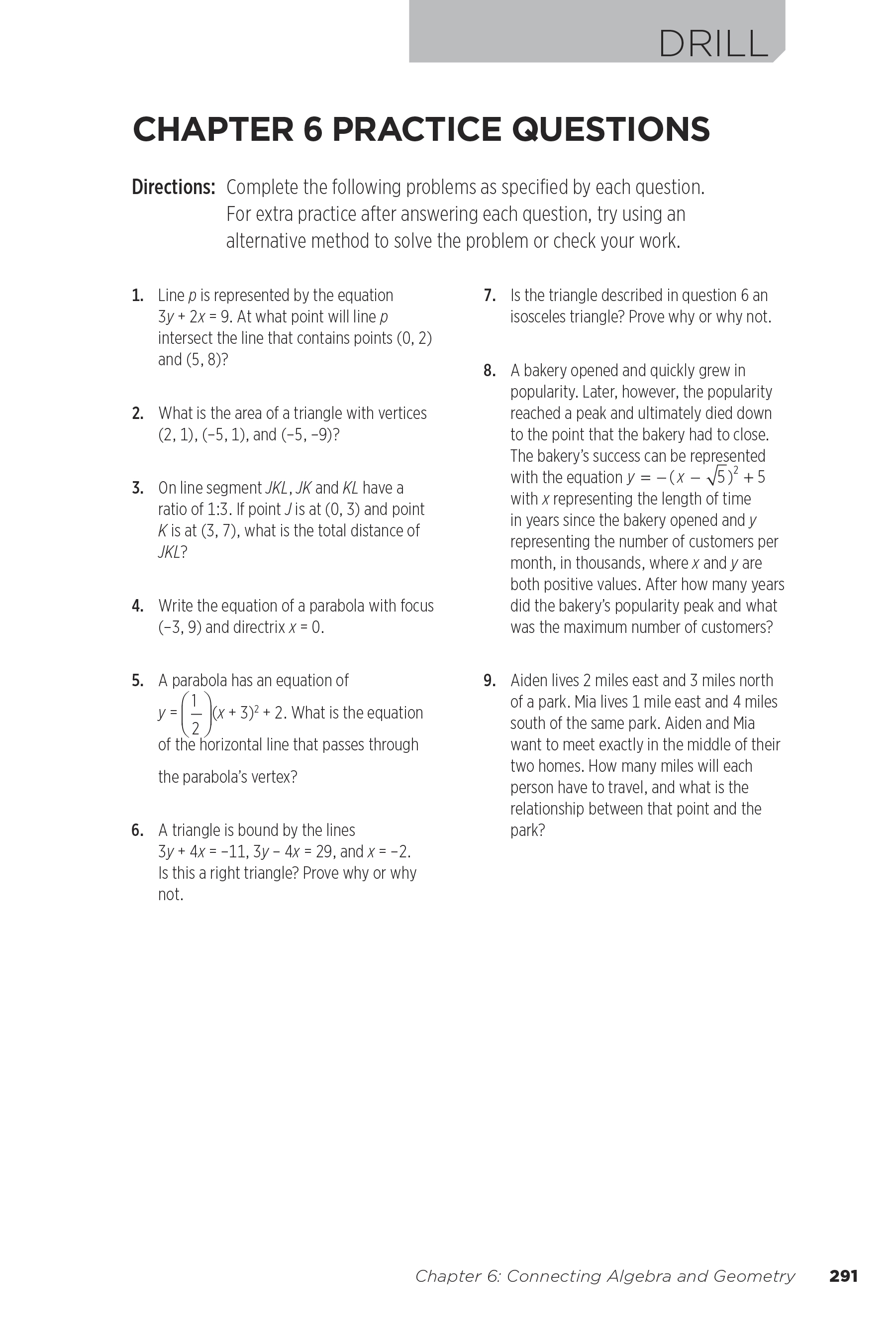 Extended ebook content for High School Geometry Unlocked: Chapter 6 Practice Questions